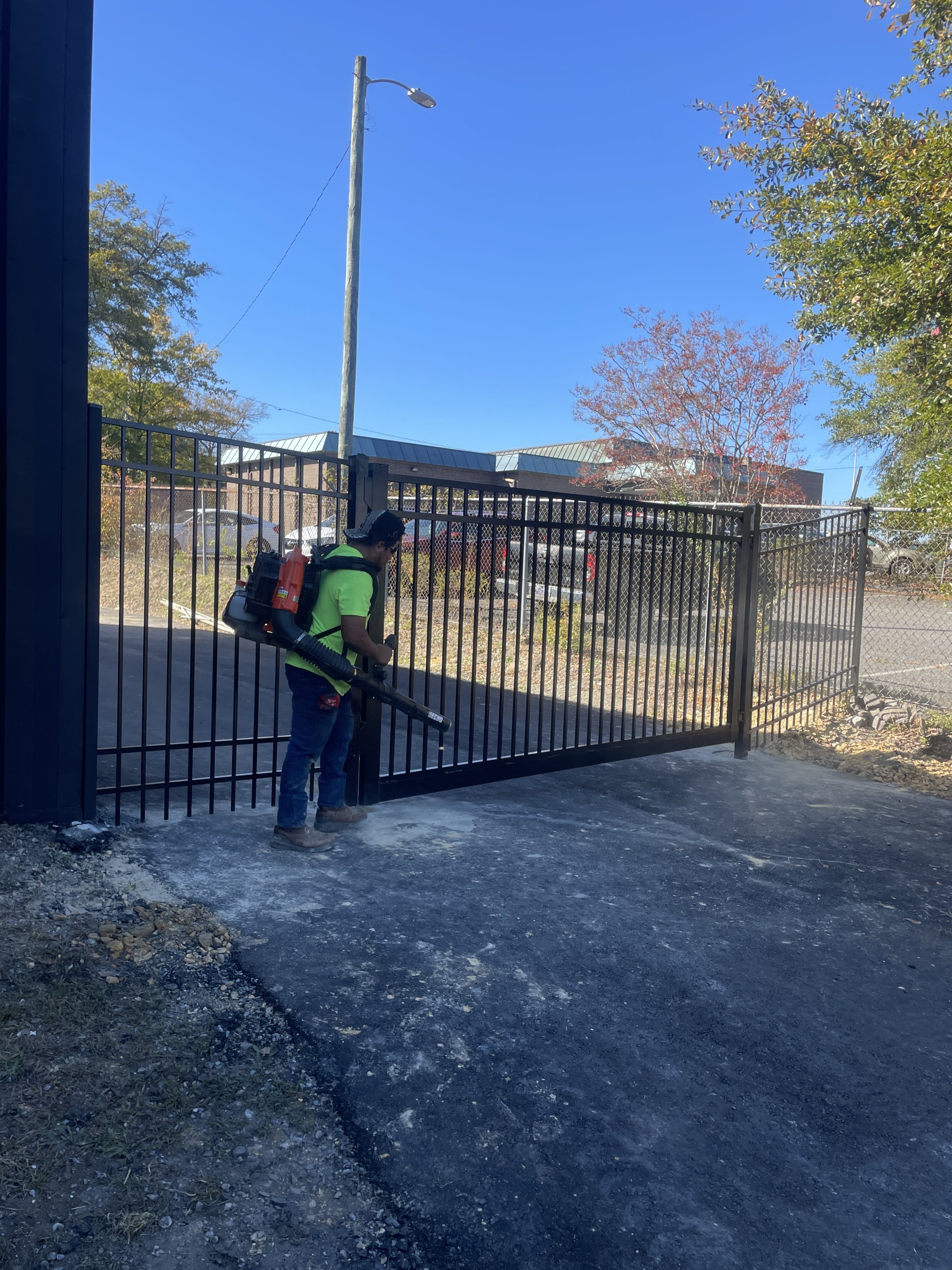 Custom Black Aluminum gate for brewery in Gastonia.